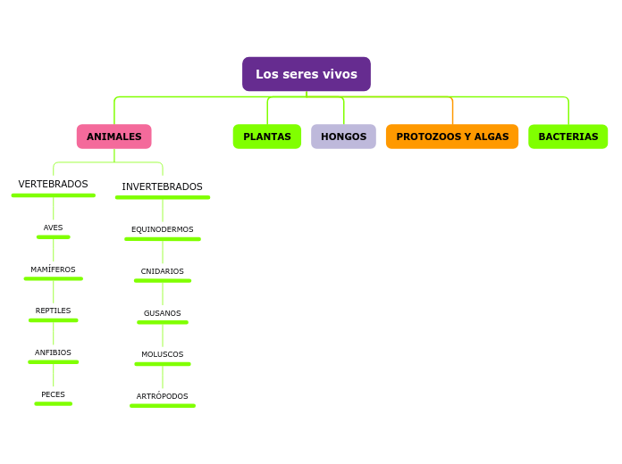 Los seres vivos - Mind Map